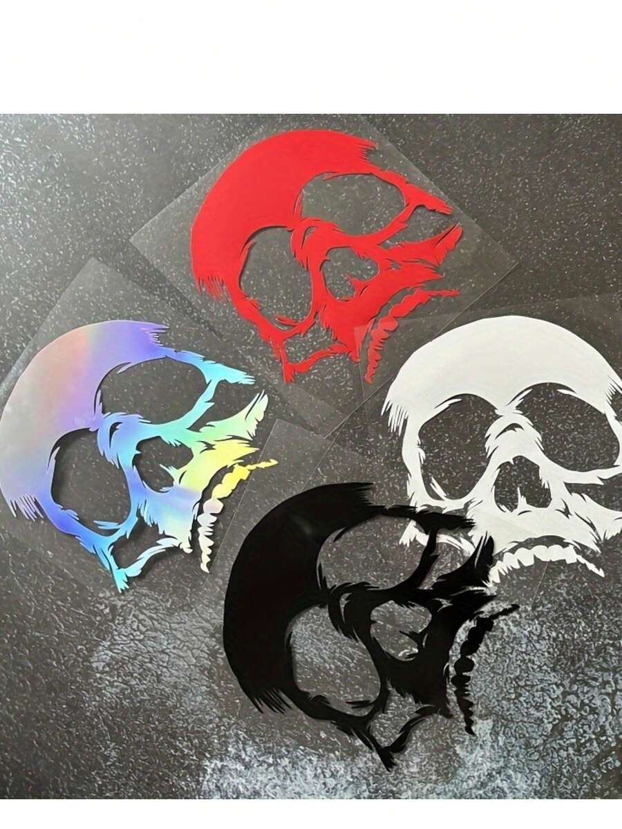 1pc Skull Car Sticker, Laptop Sticker, Fuel Tank Cap Sticker, Buggy ...