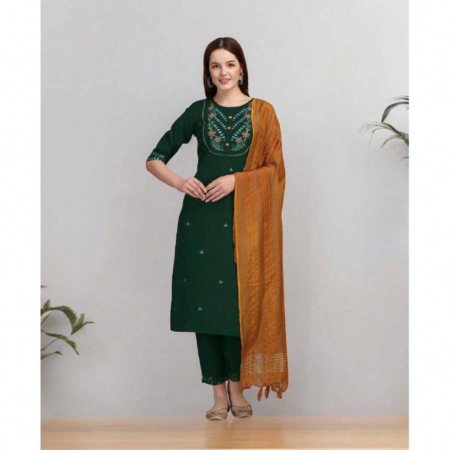 Traditional Designer Cultural Wear Cotton Printed Salwar Kameez Suit ...