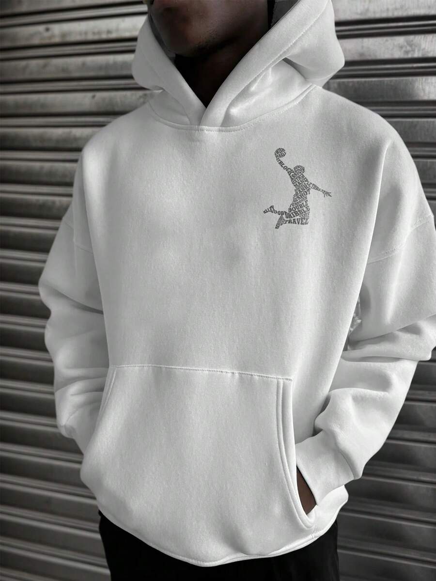 Men's Autumn And Winter Minimalist Casual Letter Print Top, Solid Color ...