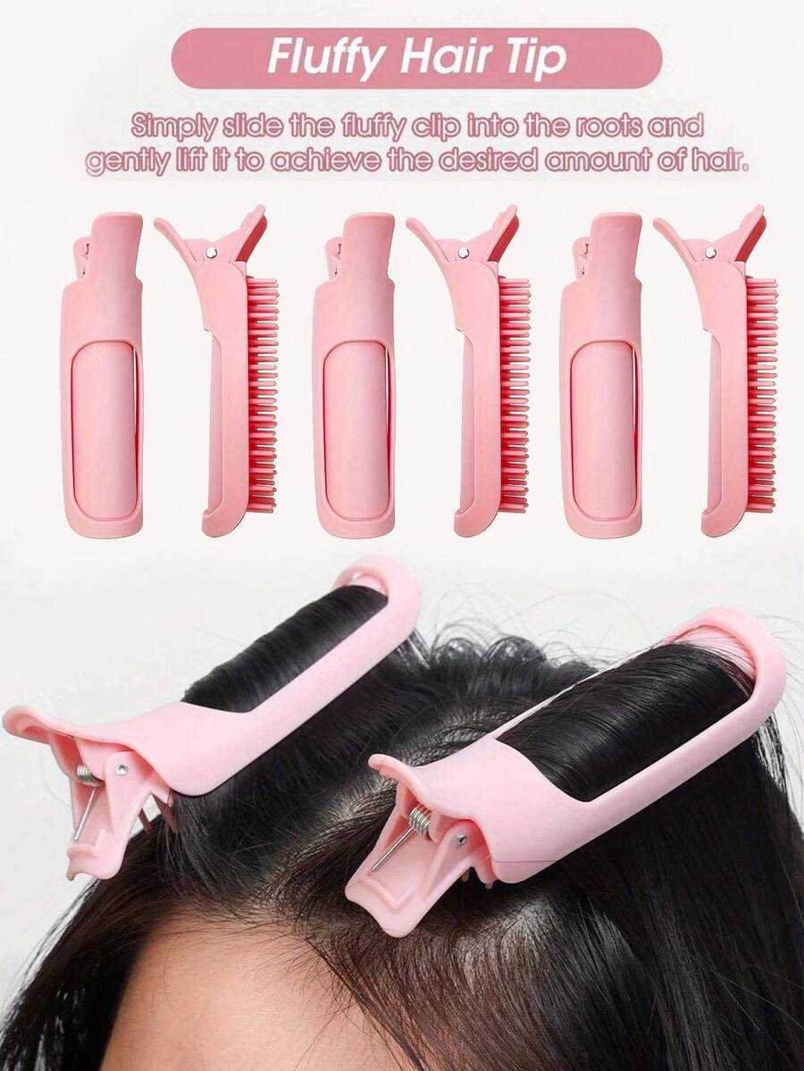 1/2 Pieces Pink Fluffy Hair Brush Clips - Fashionable Fluffy Hair Clips ...
