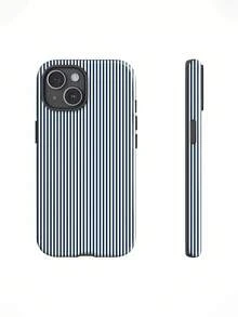 Striped Mobile Phone Case Designed With Navy Blue And White Vertical ...