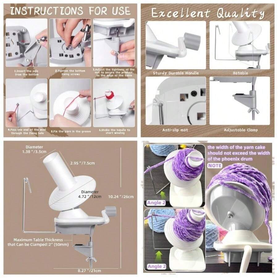 Yarn Ball Winder, Yarn Wool String Ball Cake Winder, Hand Operated ...