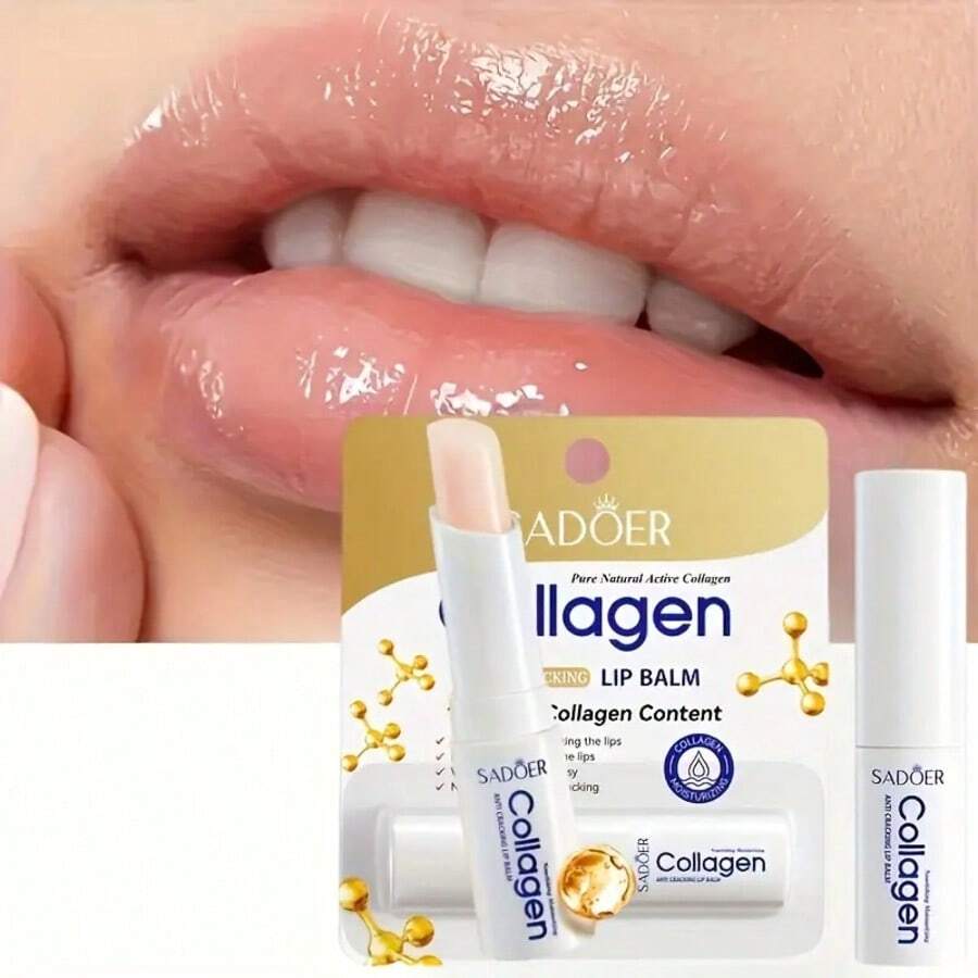 2PCS Collagen Lip Balm, Lightens Lip Lines, Moisturizes And Nourishes ...