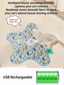 Rechargeable Cat Toys, 2 In 1 Hide And Seek Game Interactive Cat Toy ...