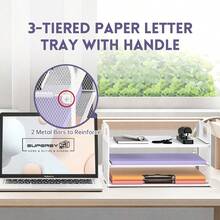 6 Tier Paper Organizer With 4 Pen Holders Mesh Letter Tray With Handle ...