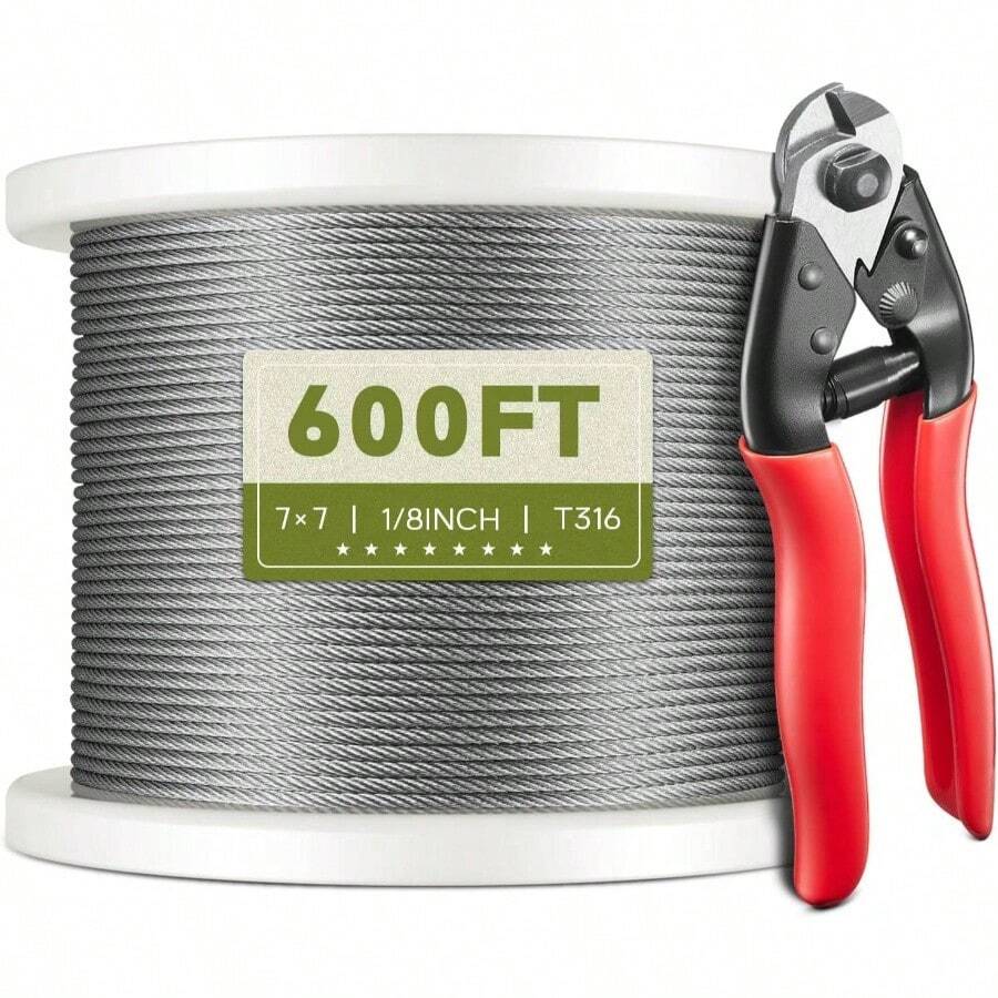 1000FT 18 T316 Stainless Steel, Wire Rope Aircraft Deck Railing Kit And ...