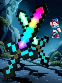 Minecraft Rechargeable Rainbow Light-Up Diamond Sword Lamp, Color ...