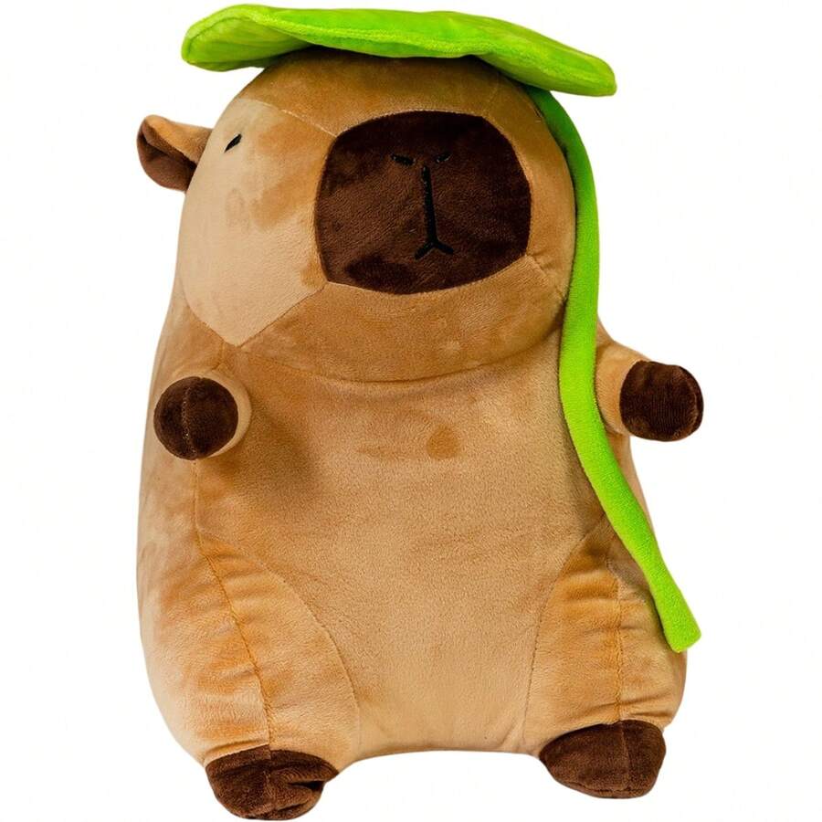 Capivara Kawaii Super Grande Com Folha Presente Linda Pelúcia Feliz ...