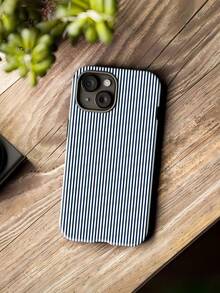 Striped Mobile Phone Case Designed With Navy Blue And White Vertical ...