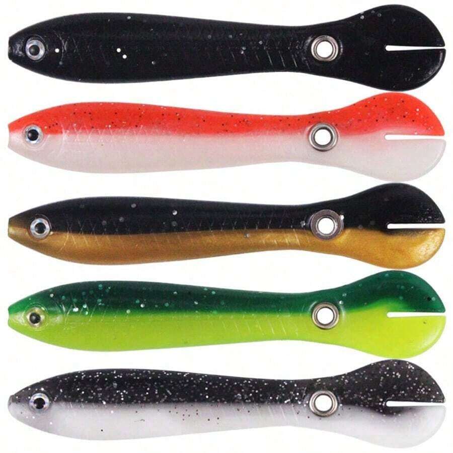 Loach Bionic Lure 5 Sets Fishing Tail Fish Soft Bait Black Pit Bass ...