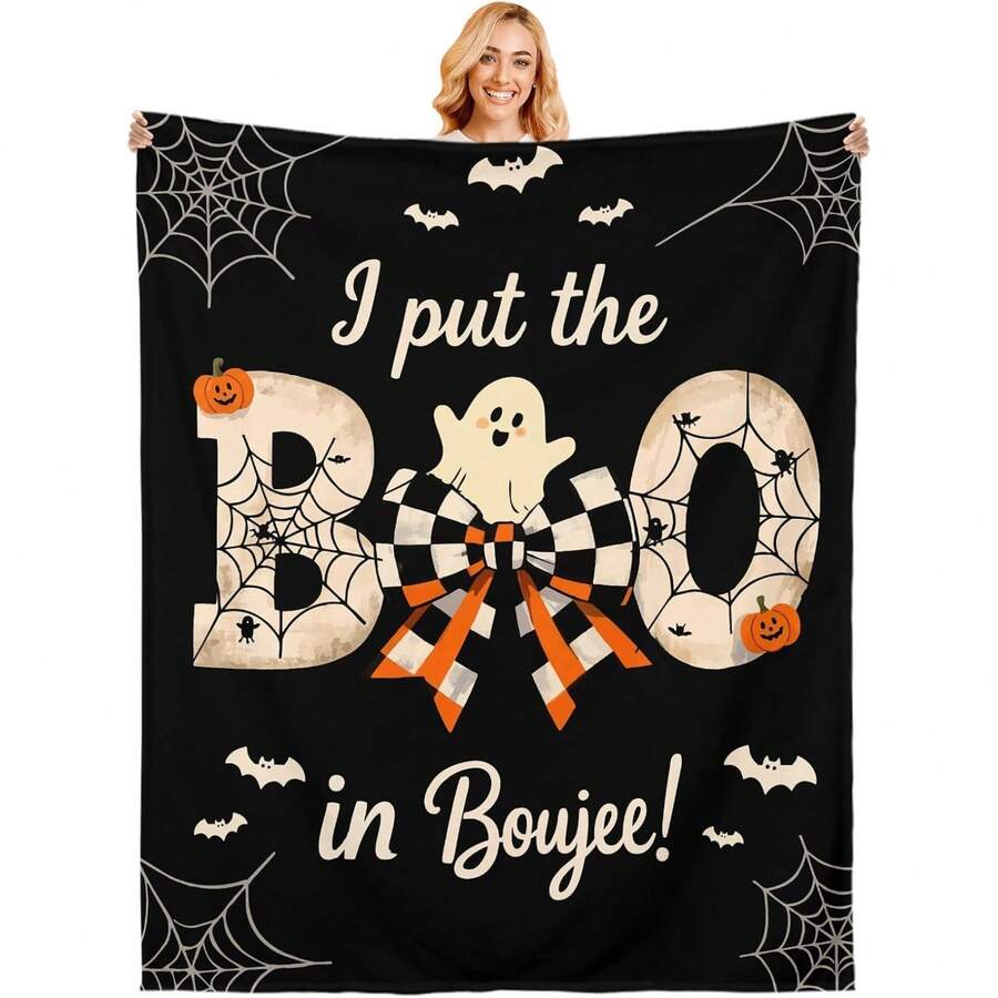 Halloween Throw Blanket For Women Men, Spooky Boo Basket Stuffers For ...