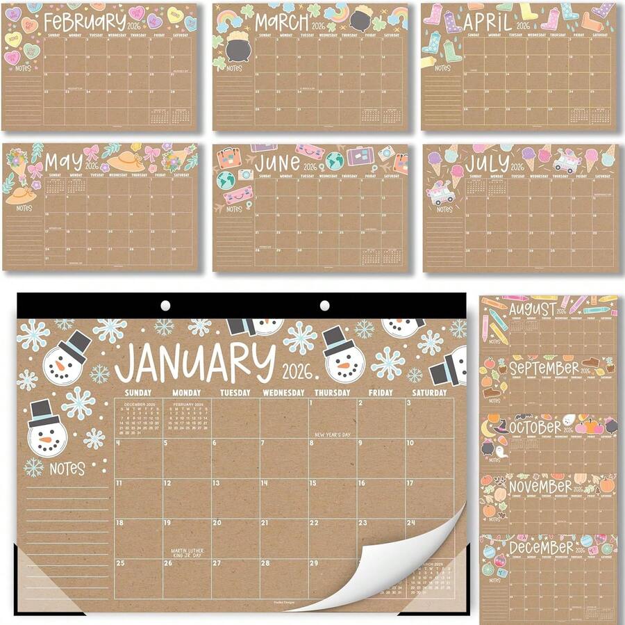 Hadley Designs Large Desk Calendar 2026-2027 - Monthly Teacher Desk ...