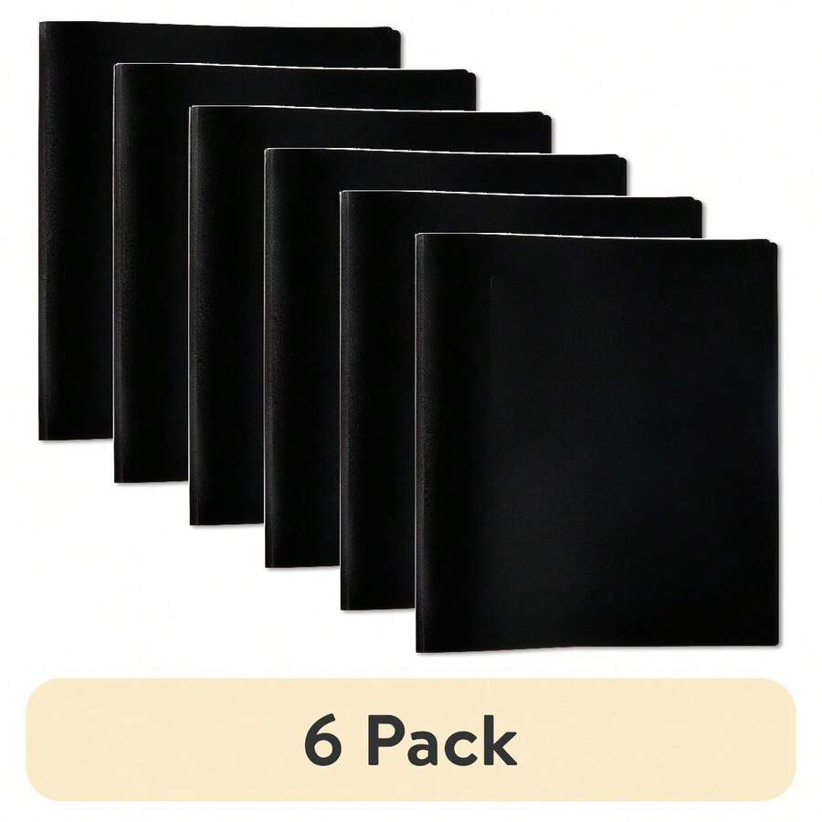 (6 Pack) Poly Standard 3-Ring Binder, 1" Round Rings, 175-Sheet ...