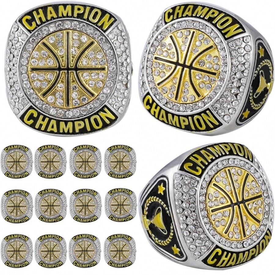 Anillos de campeonato de baloncesto, talla del 7 al 14, set de 12 ...