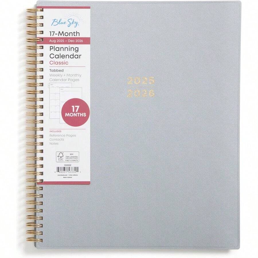 17 Month 20252026 Weekly And Monthly Academic Year Planner Calendar ...