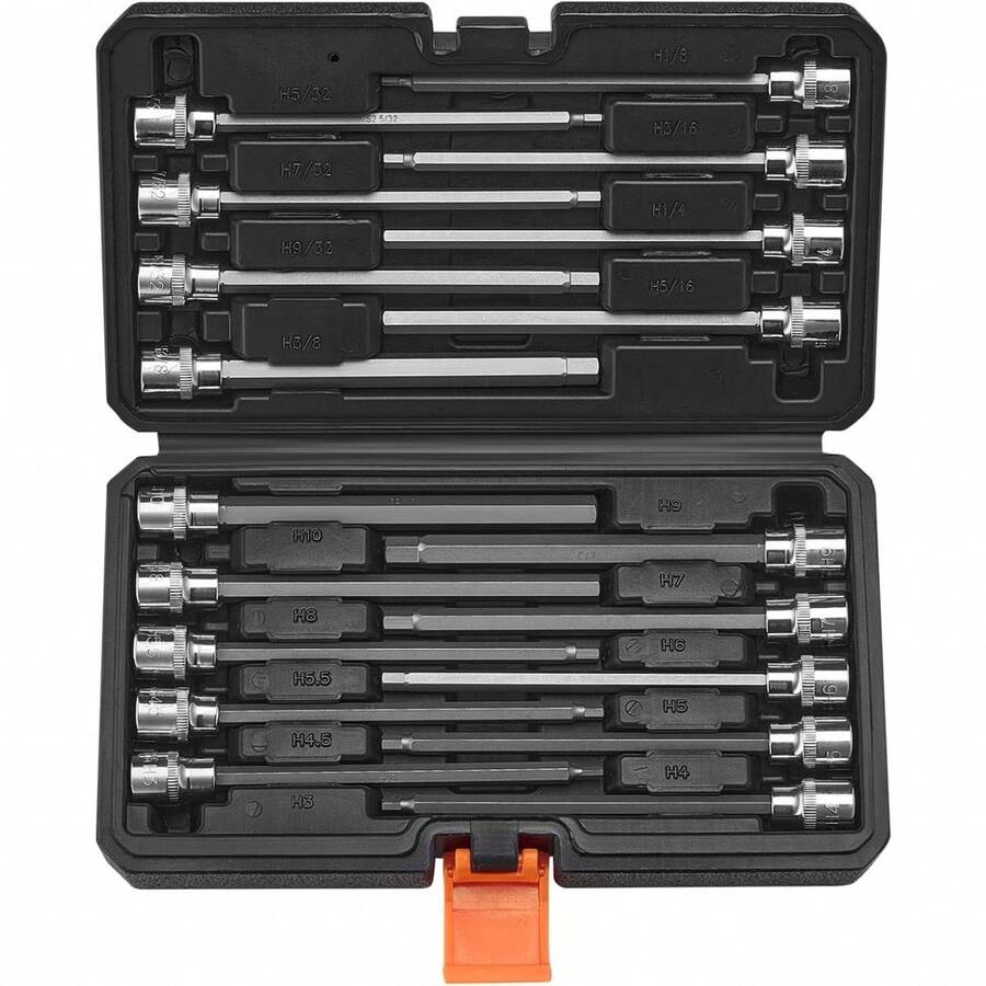 VEVOR Hex Bit Socket Set, S Alloy Steel And Cr-V Steel, Standard SAE ...