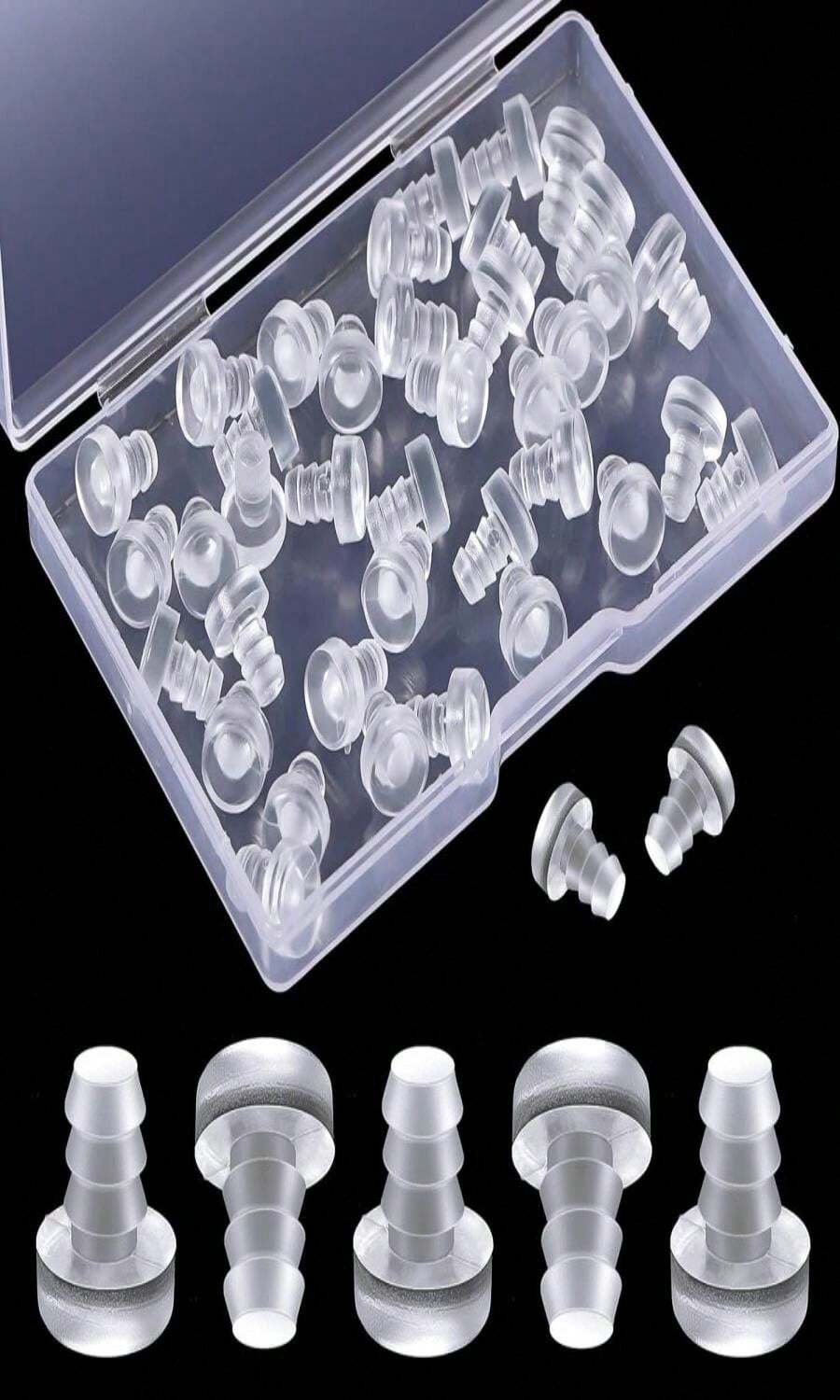 40 Pcs Glass Top Table Bumpers With Stem 3_16 Inch - 5 Mm Clear Rubber ...