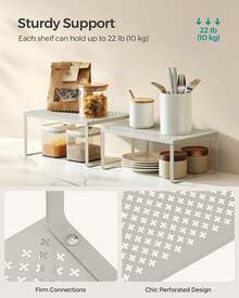 SONGMICS Spice Racks, Set Of 2 Metal Cabinet Shelf Organizers ...