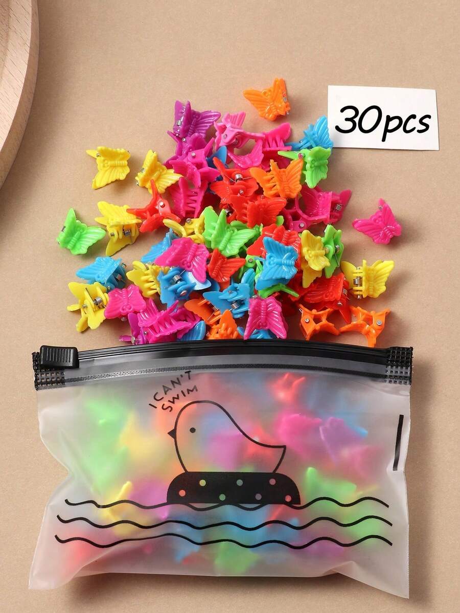 30 Stücke/Set süße Blumen Design Haarclips, Morandis Farbige kleine ...