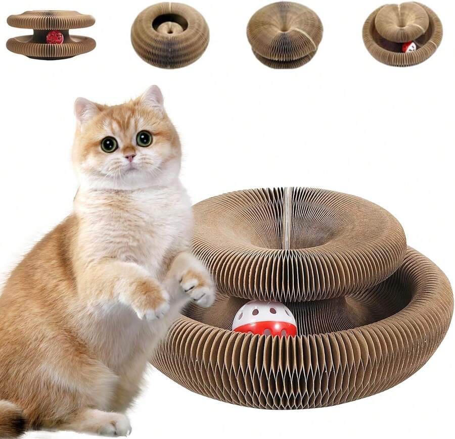 Kitty Curlz Cat Scrat Toy, Cat Scratch Toy With Bell Ball, Reversible ...