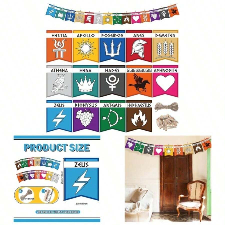 14 Pcs Greek Mythology Poster Signs, Greek Gods Greek Mythology Party ...
