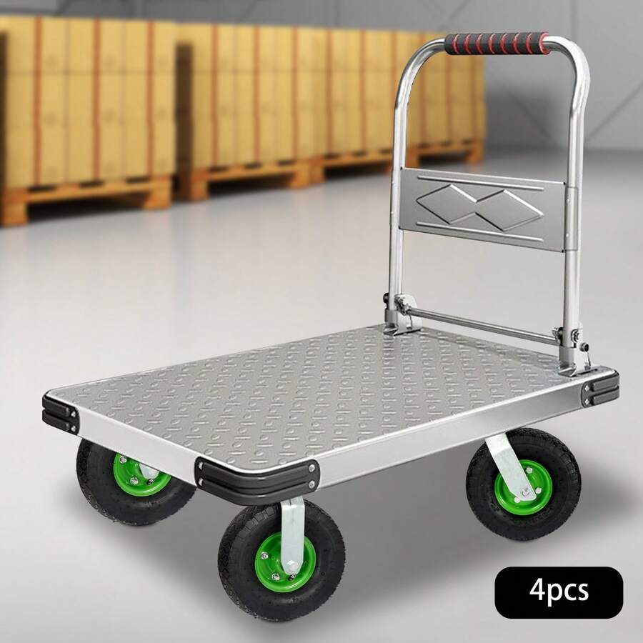 Heavy Duty 10 Inch Swivel Pneumatic Casters Set Of 4 - Rubber Wheels ...