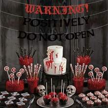 Warning Positively Do Not Open Banner Hallowen Decorations Annabella ...