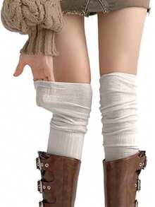 4 Pairs Women's Fashion Thigh-High Socks - Autumn & Spring Style ...