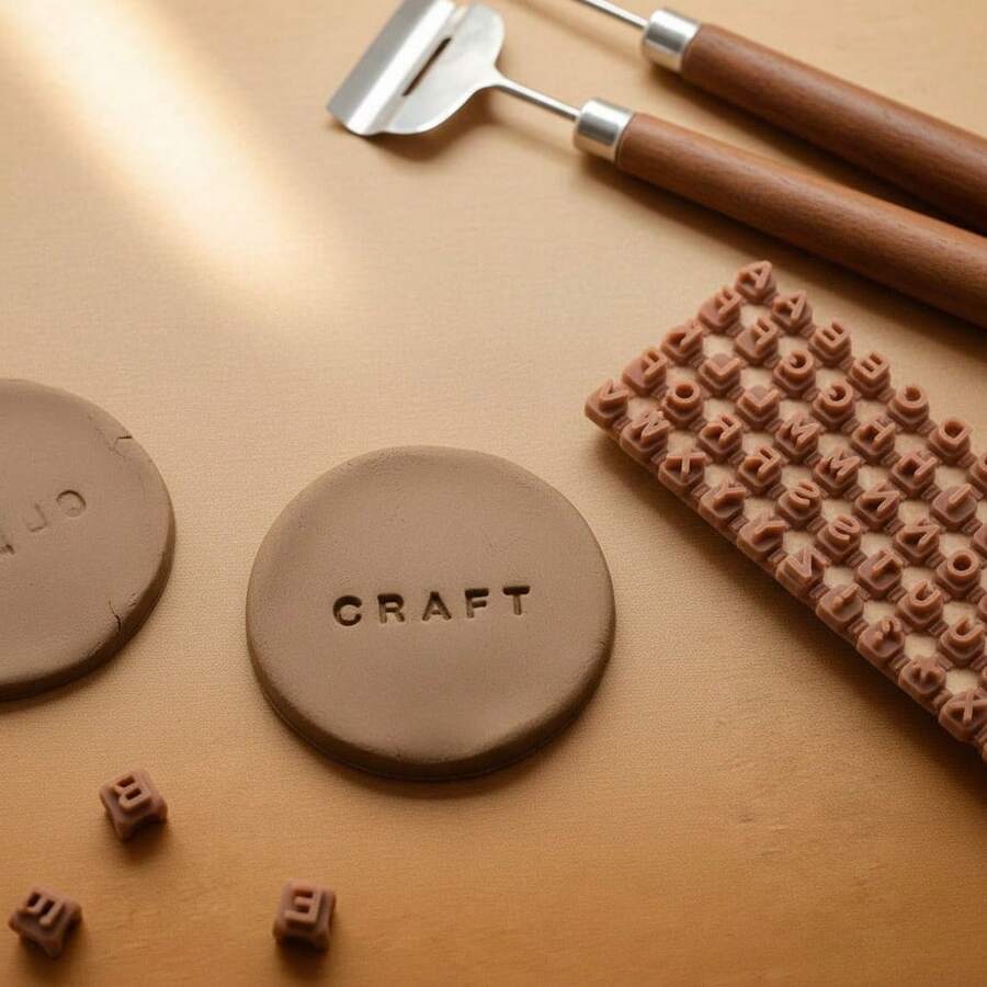 Buchstabenstempel für Ton - Töpferstempel für Ton mit doppeltem kleinen ...