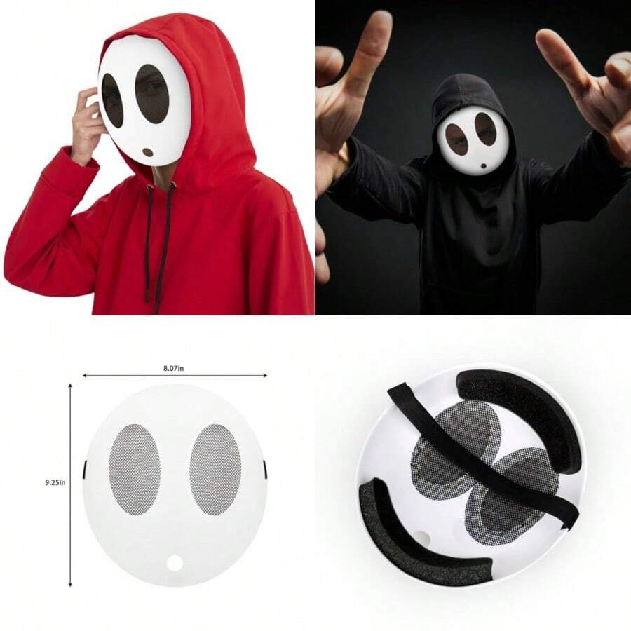 Shy Guy Mask For Halloween Cosplay Mask White Shy Guy Game Costume ...