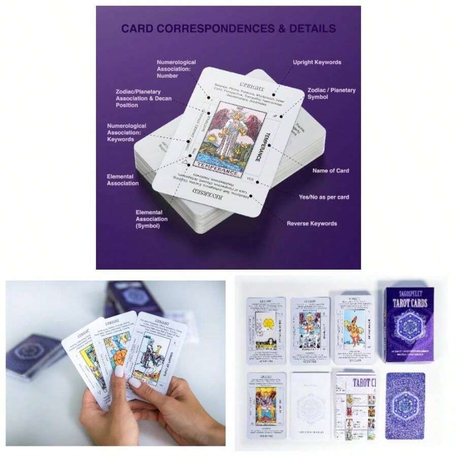 Tarot Cards With Meanings - Beginner Learning Set - Sheet With Common ...