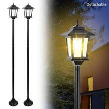 2 Pack Solar Lamp Post, Outdoor Lights IP44 Waterproof, Pole Lights ...