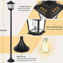 2 Pack Solar Lamp Post, Outdoor Lights IP44 Waterproof, Pole Lights ...