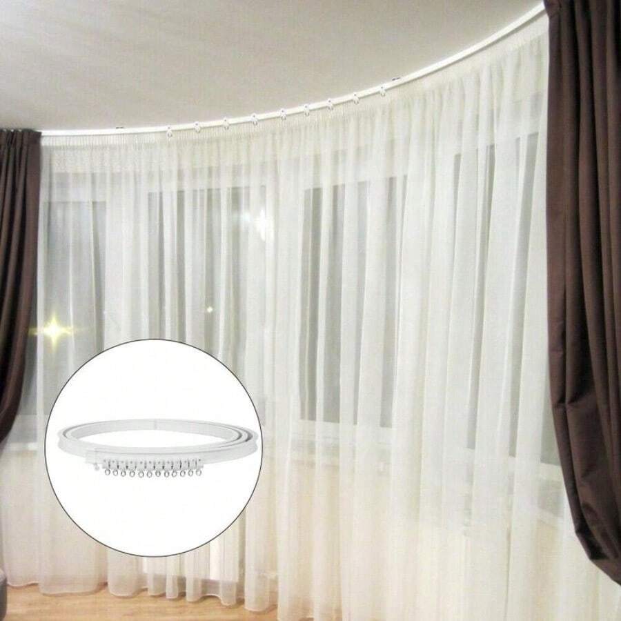 COZY CORNER 4.5METER Flexible STRAIGHT Standard Bay Window Curtain ...