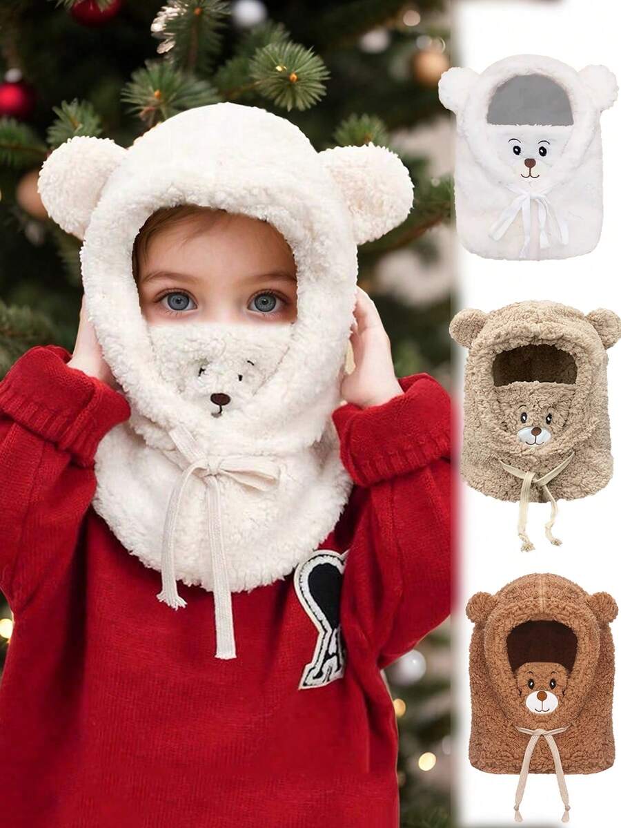 1pc Kids Solid Color Cute Hat, Suitable For Autumn/Winter, Warm And ...