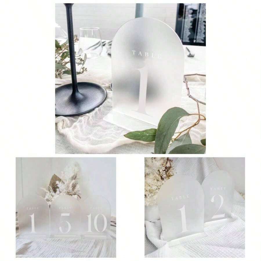White Arch Table Numbers Wedding, 10 Pack 5x7 White Arch Acrylic Table ...