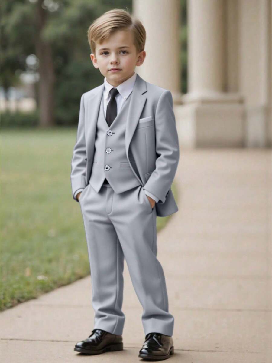 Boys Suits 3-Pieces Suit Set Toddler Tuxedos Dresswear Ring Bearer ...