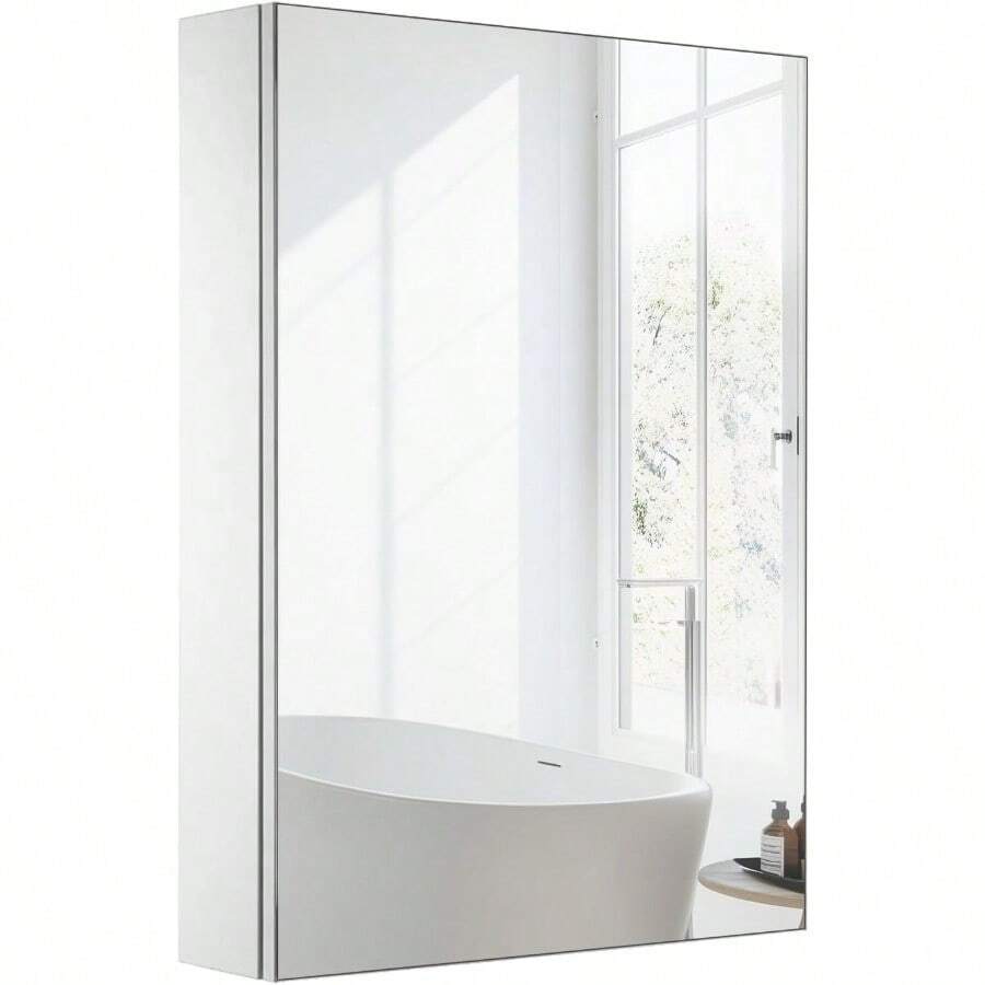 Viviendo Bathroom Mirror Cabinet Home Washroom Shaver Stainless Steel ...