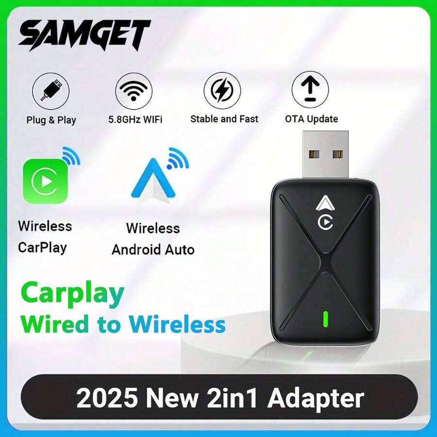 Wireless CarPlay Wired To Wireless Carplay+Android Auto 2 In 1 Connect ...