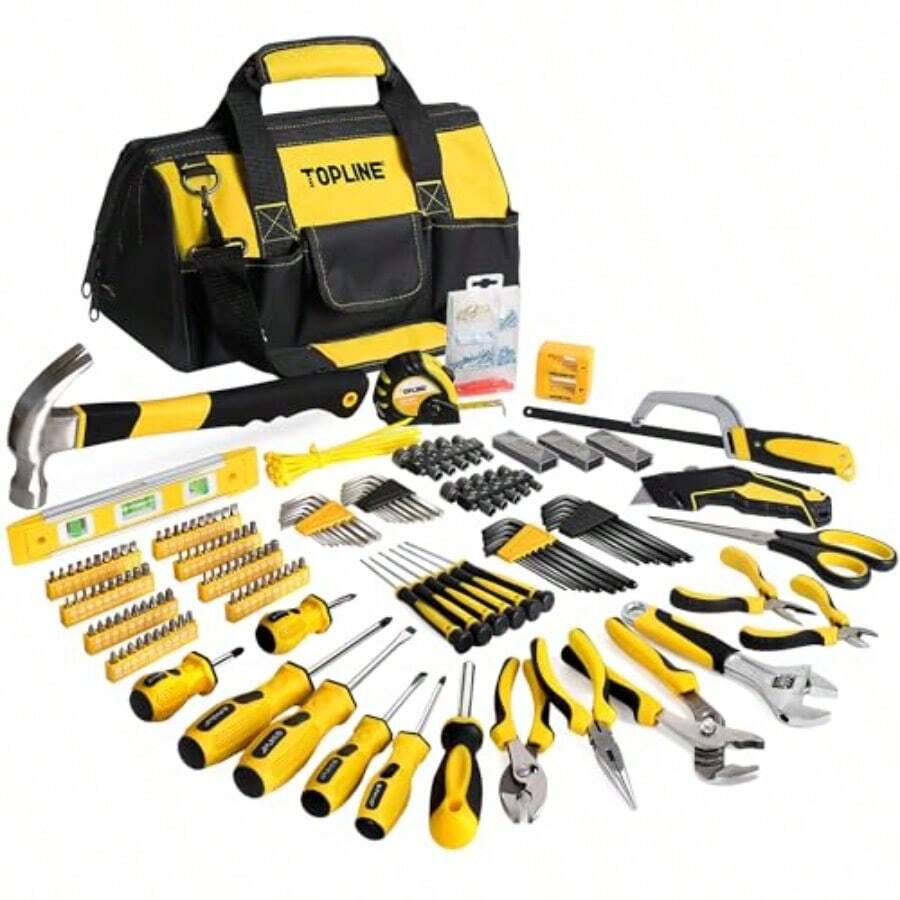 TOPLINE 390Piece Hand Tool Kits For Home 14Inch Wide Mouth Tool Bag ...