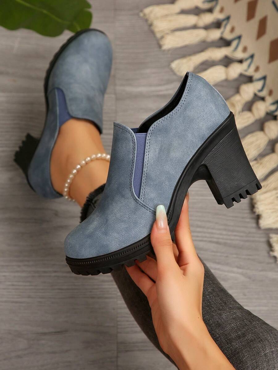 Women's Classic Thick Heel High Heels, Chunky Heel Pumps, Comfortable ...