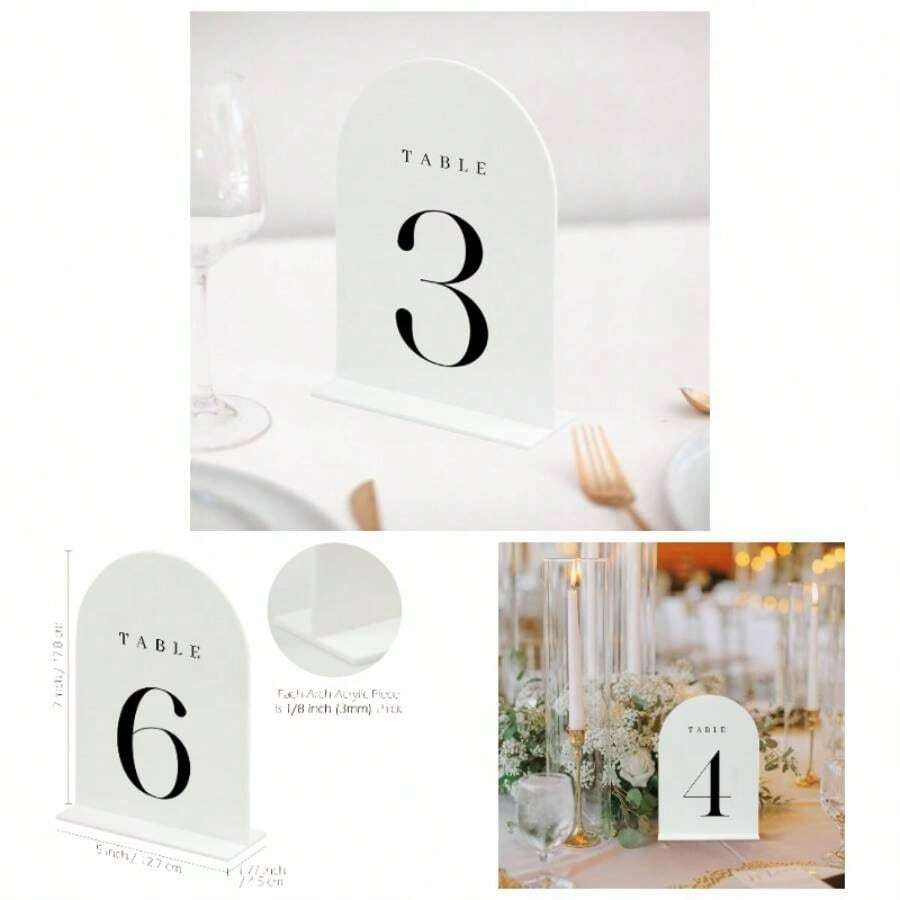 White Arch Table Numbers Wedding, 10 Pack 5x7 White Arch Acrylic Table ...