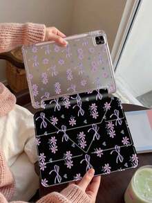 Blume lila Schleife & Blumen beidseitig Acryl, klare Kristall Tablet ...