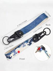 Japanese Wave Keychain – Hokusai-Style Great Wave & Traditional ...