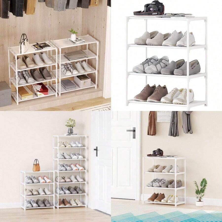 4Tier Small Shoe Rack.Stackable Shoe Shelf Storage Organizer For ...