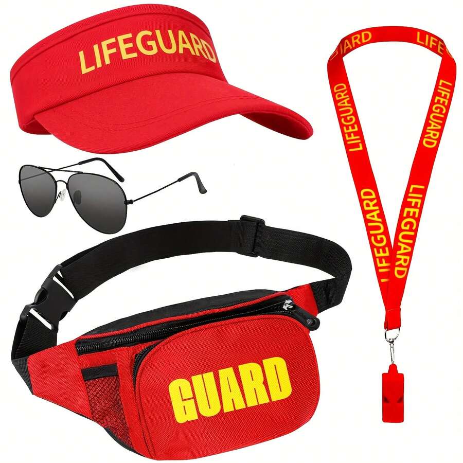 4pcs Halloween Lifeguard Costume Accessories Set Including Adult ...