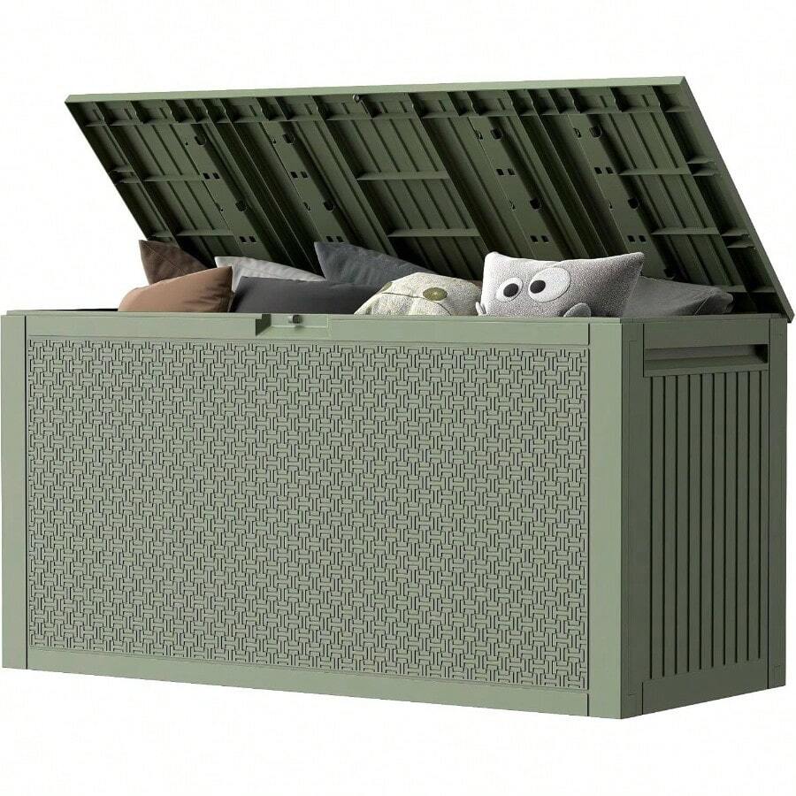 33 Gallon Deck Box, Small Outdoor Storage Box Waterproof, Lockable ...