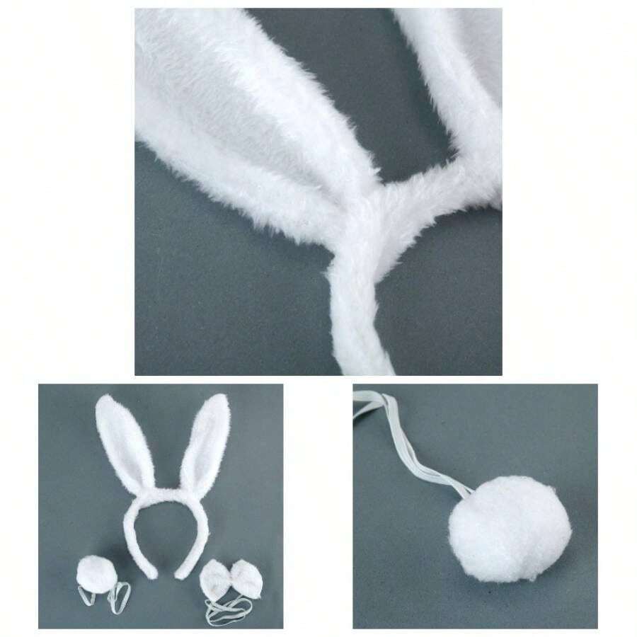 Bunny Rabbit Costume Set, Ears Headband Bow Ties Tail Set, Halloween ...