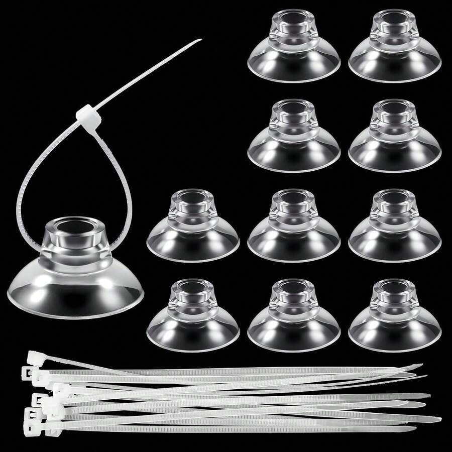 10 Pcs Aquarium Suction Cups With Adjustable Zip Ties Cables Fish Tank ...
