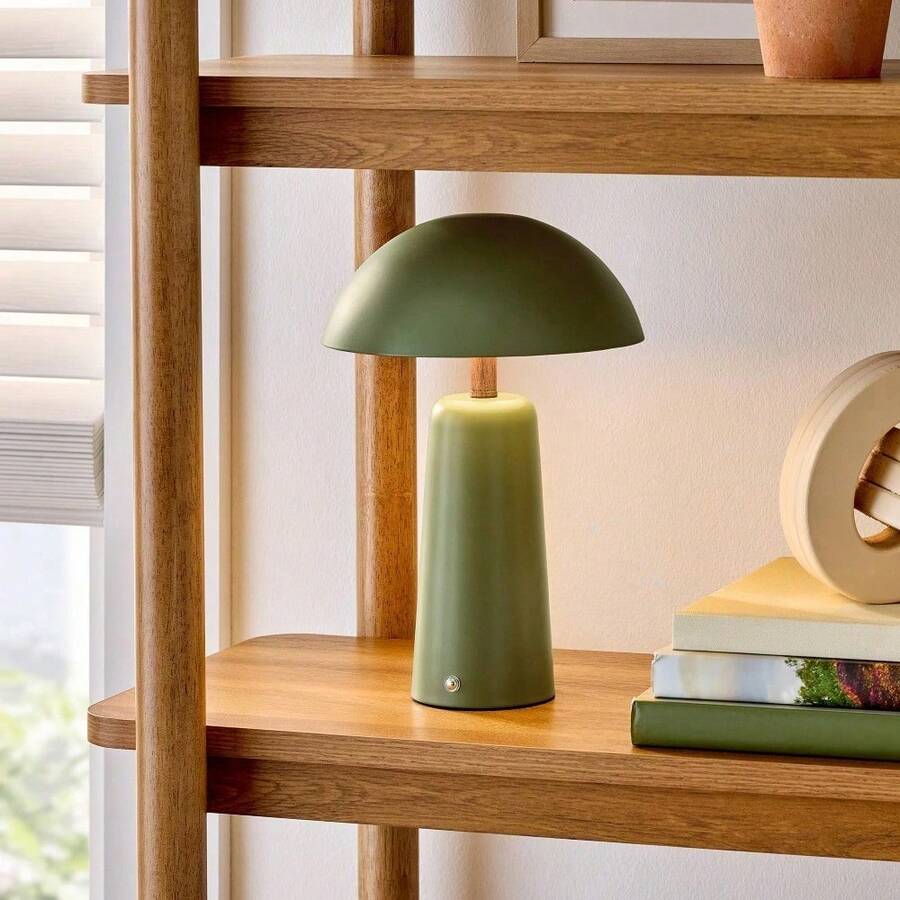 Better Homes & Gardens 12" Green Dome Rechargeable LED Portable Lamp ...